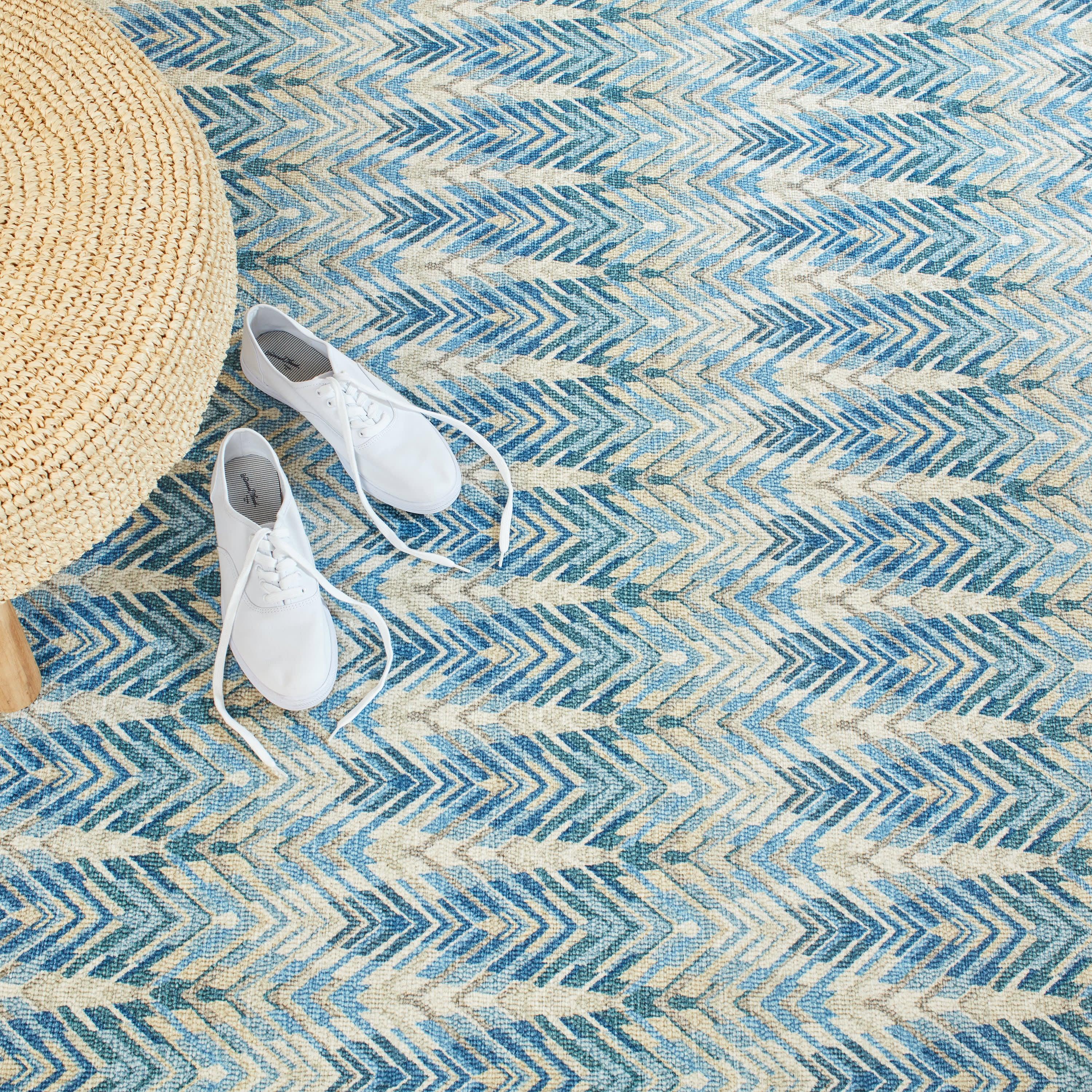Seneca Machine Washable Rug | Blue – Rugs USA