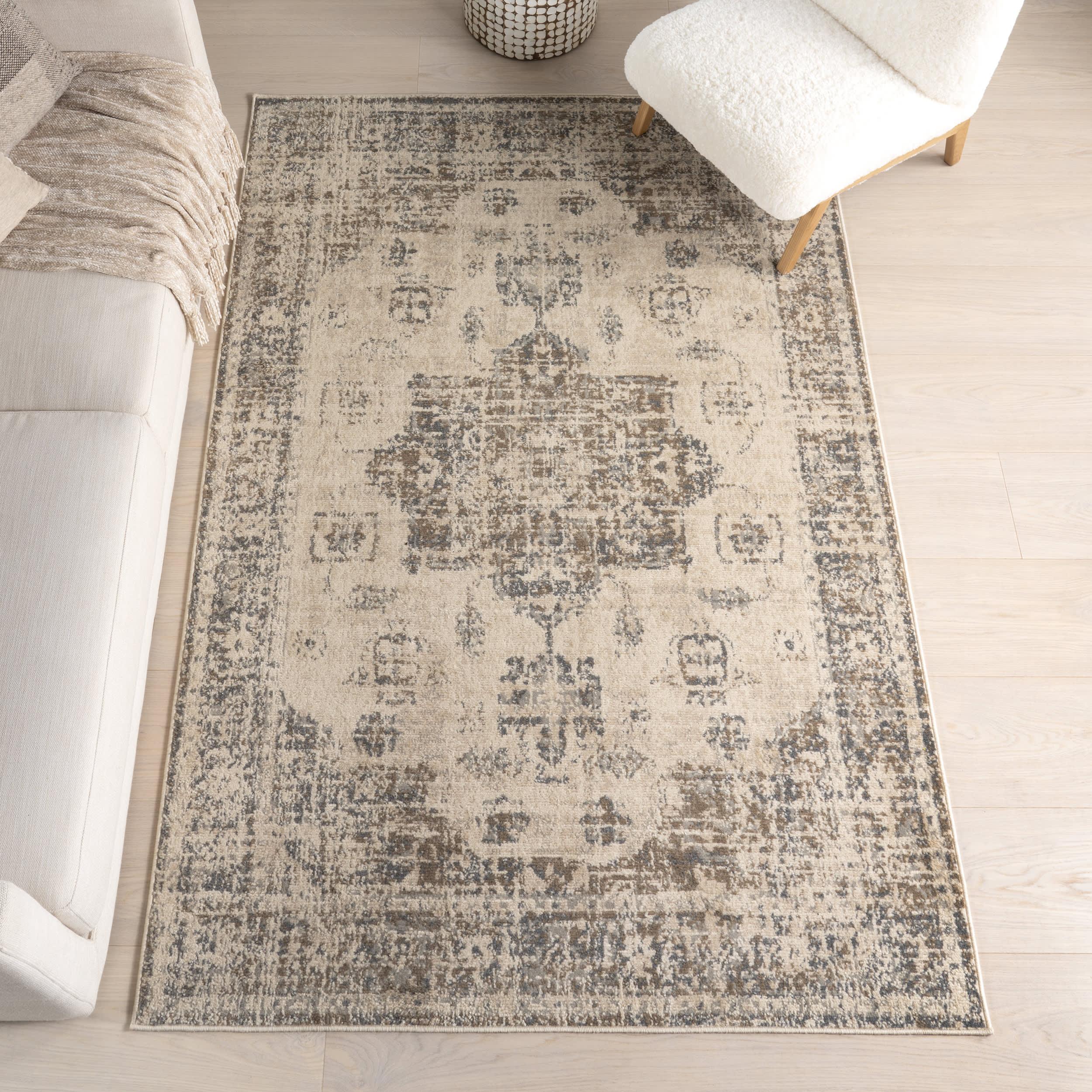 Rumiya Medallion Rug | Beige – Rugs USA