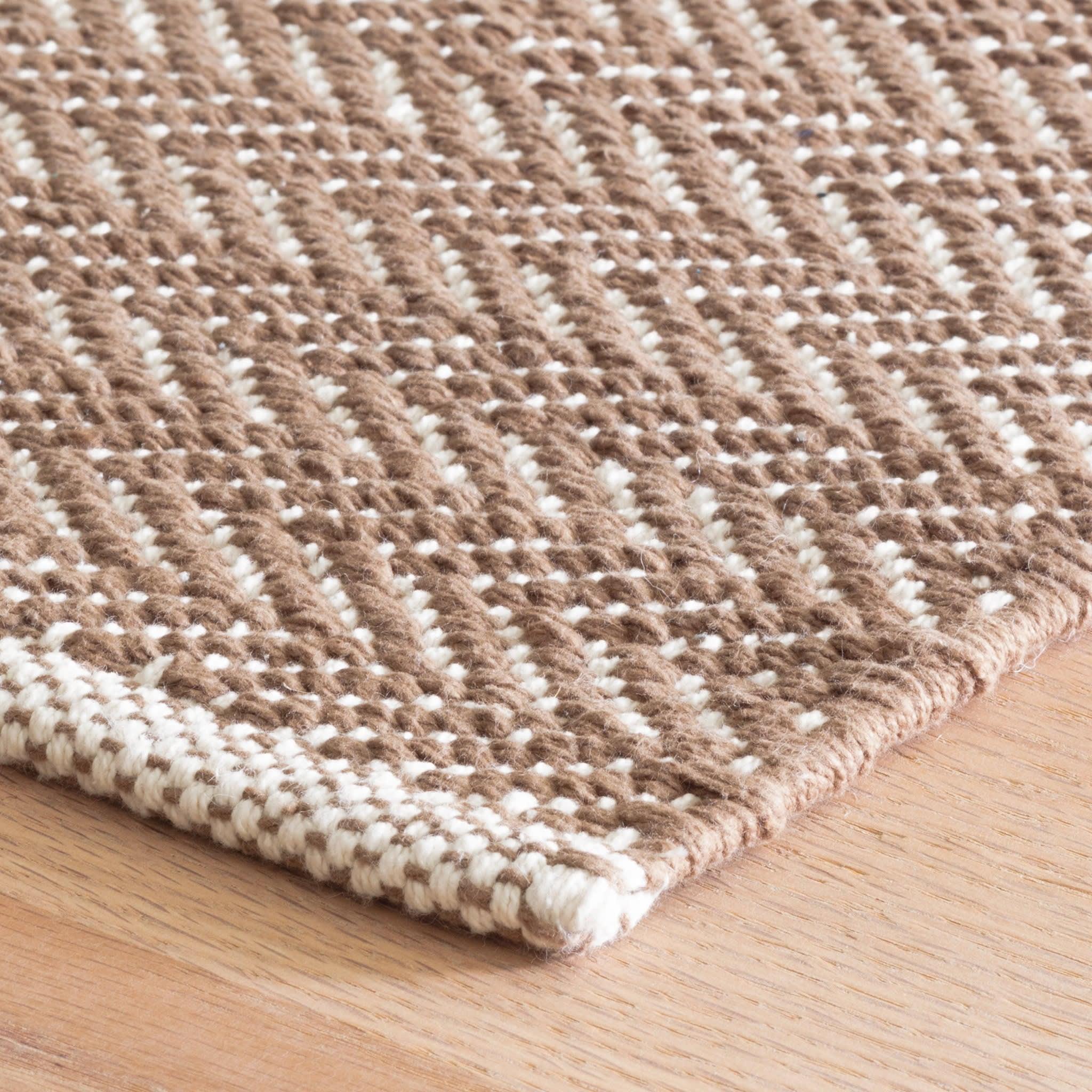 Herringbone Handwoven Cotton Rug | Stone – Rugs USA