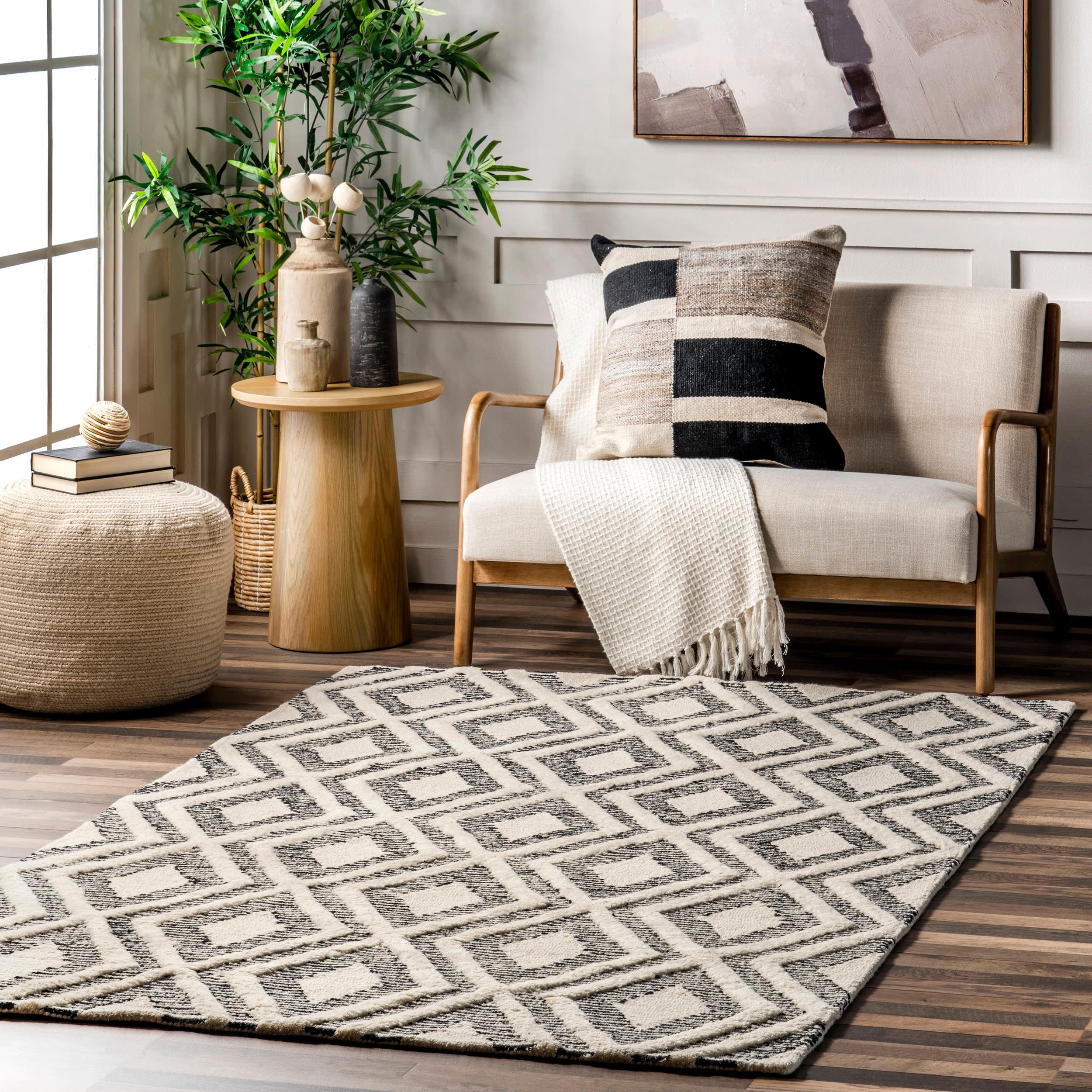 Roselle Lifted Trellis Rug | Grey – Rugs USA