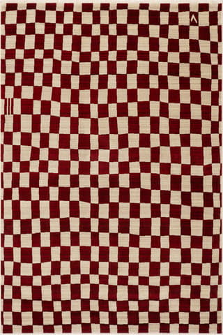 Rasali Checkered Box Rug | Red – Rugs USA