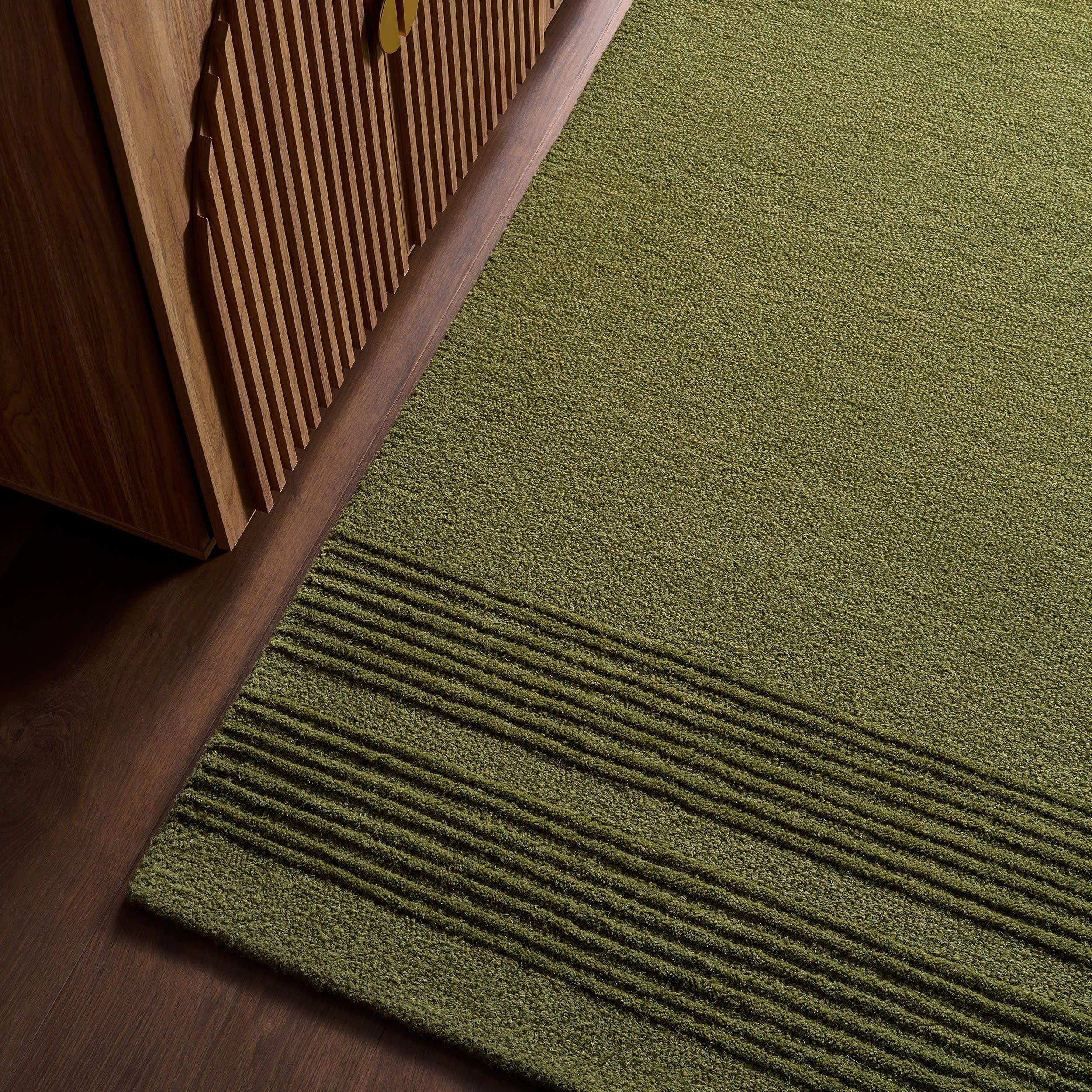 Cotina Modern Bordered Handmade Wool Rug | Green – Rugs USA