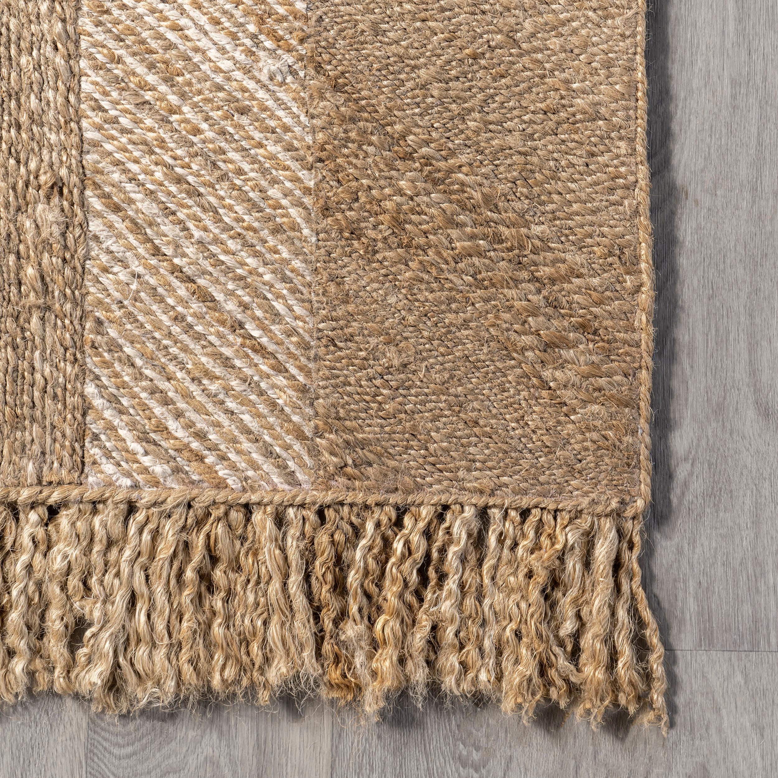 Azzura Jute Geometric Shapes Rug | Natural – Rugs USA