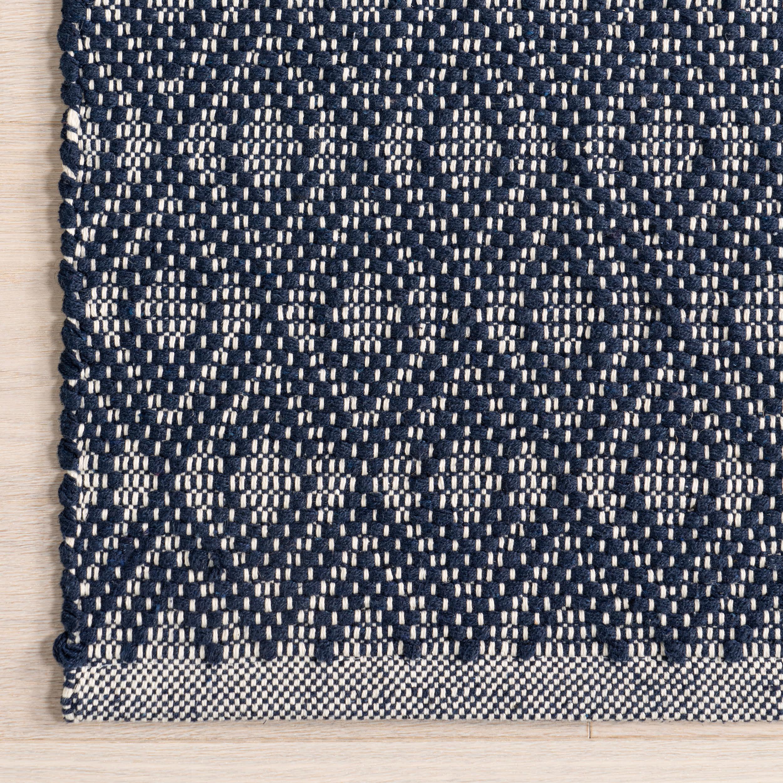 Optic Diamond Handwoven Cotton Rug | Blue – Rugs USA