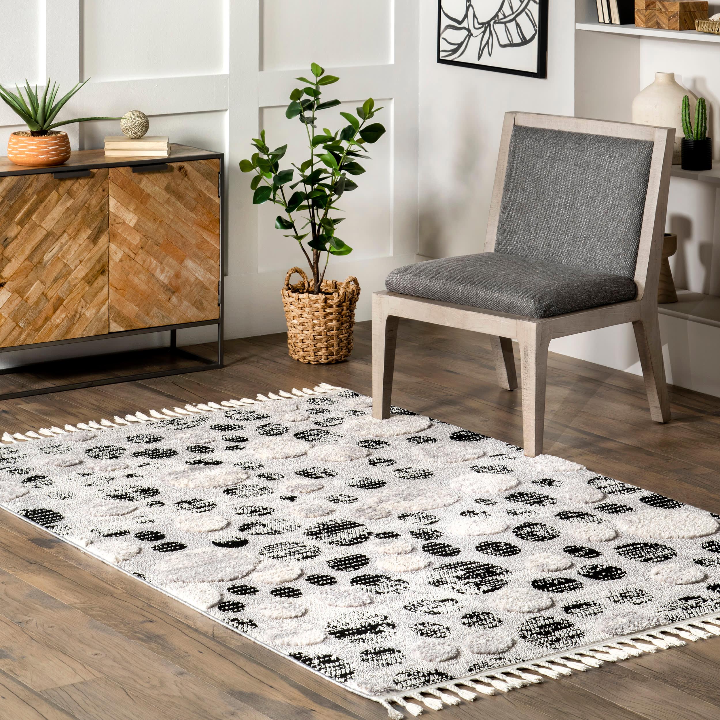 Macie Dotted Lifted Rug | Light Grey – Rugs USA