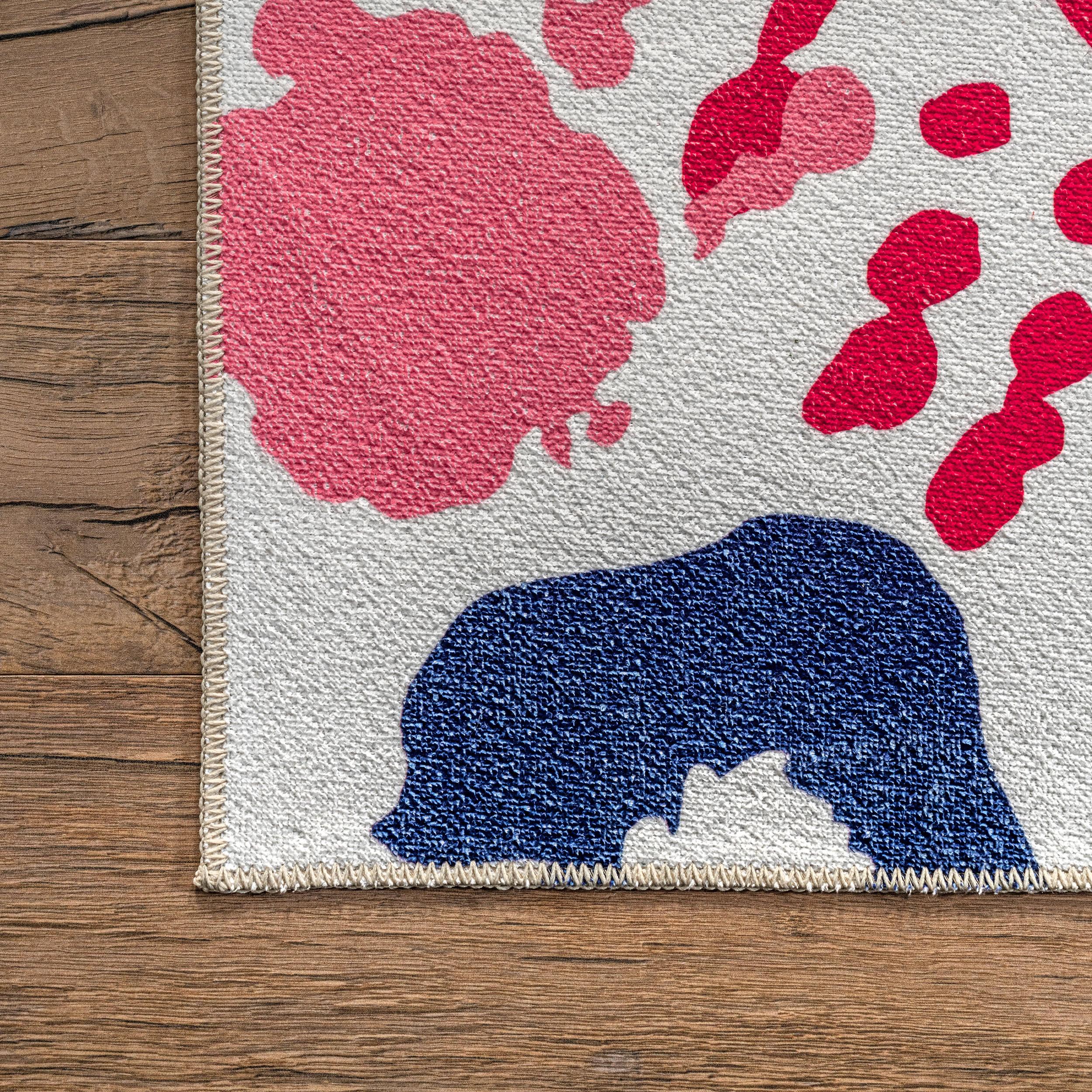 Tiffany Handprint Collage Kids Washable Rug | Multicolor – Rugs USA