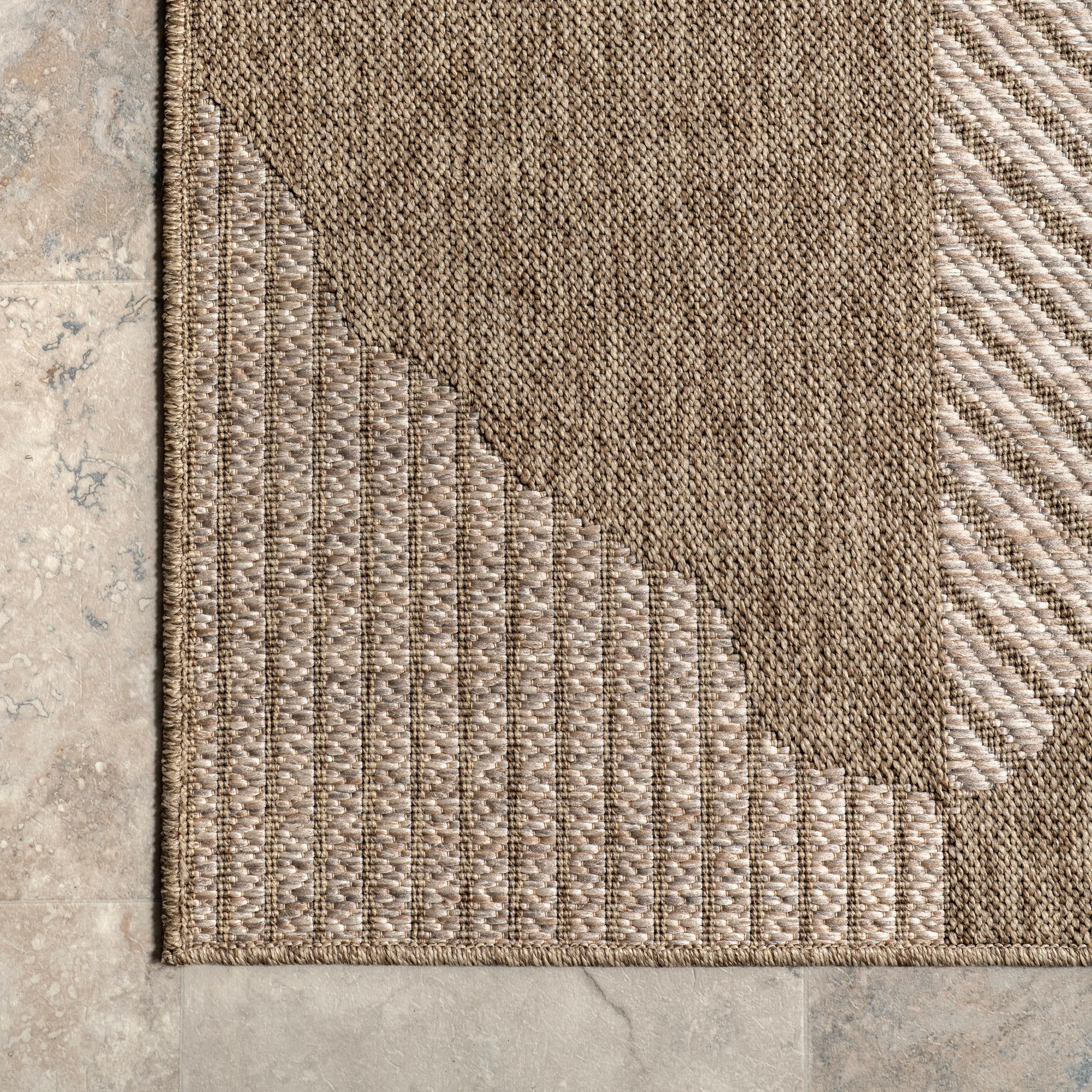 Ansley Abstract Collage Indoor/Outdoor Rug | Tan – Rugs USA