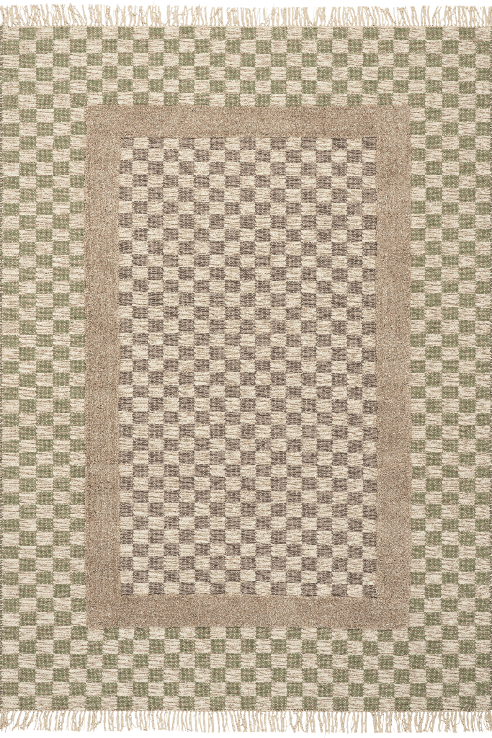 Memphis Modern Checkered Hand Woven Rug | Green/Grey – Rugs USA