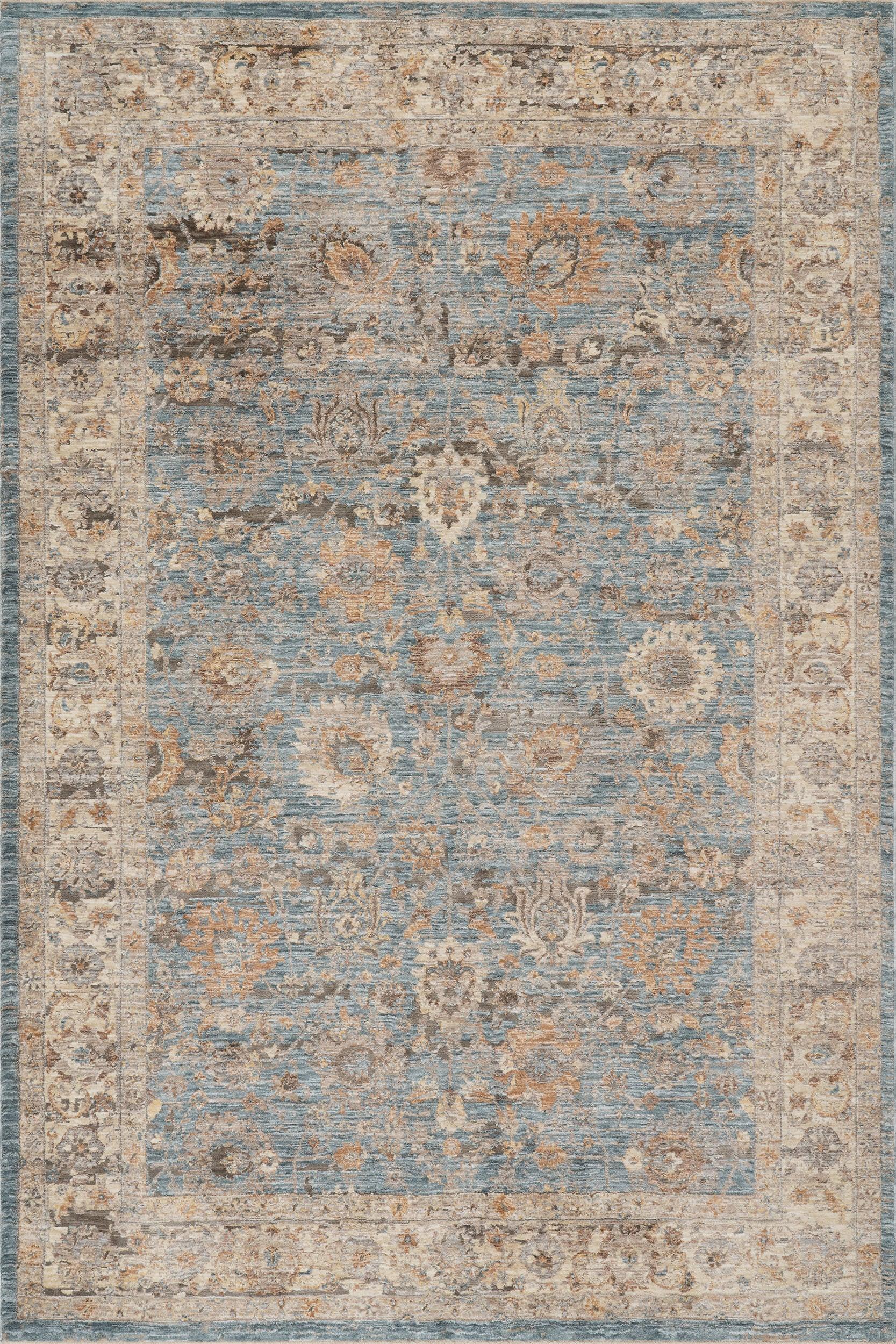 Rada Traditional Vintage Floral Rug | Blue – Rugs USA