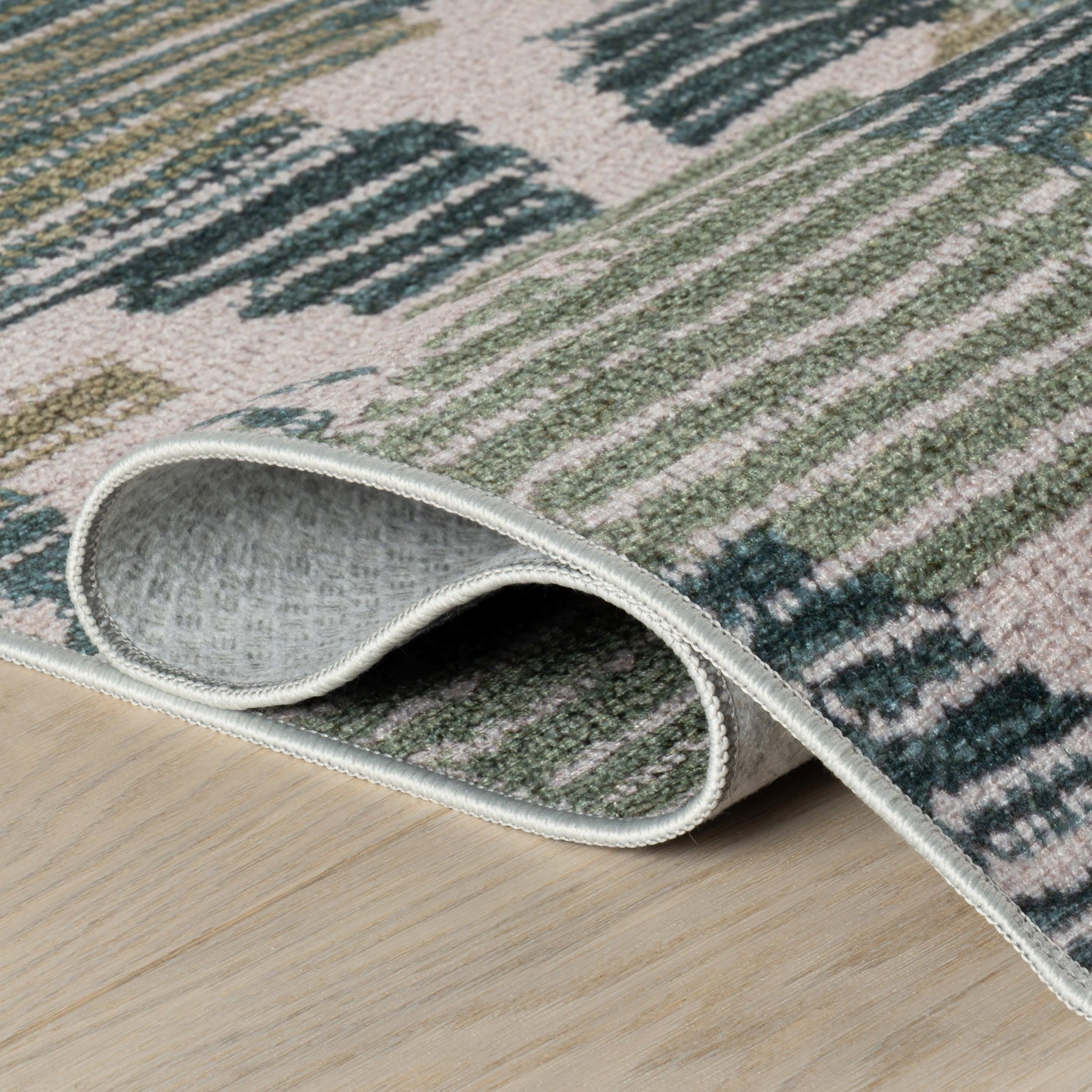 Ladycross Machine Washable Rug | Green – Rugs USA