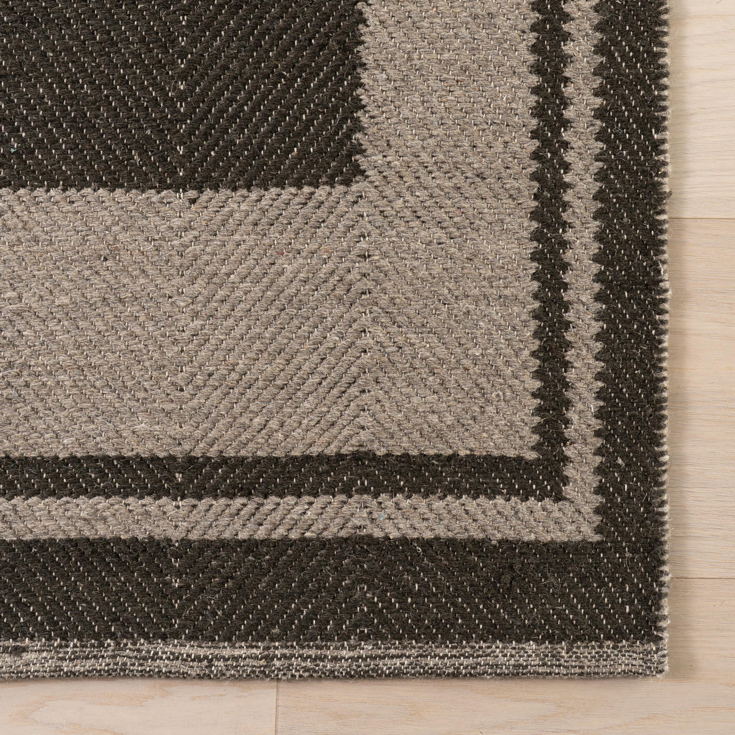 Canon Bordered Wool Rug by Nate Berkus | Charcoal – Rugs USA