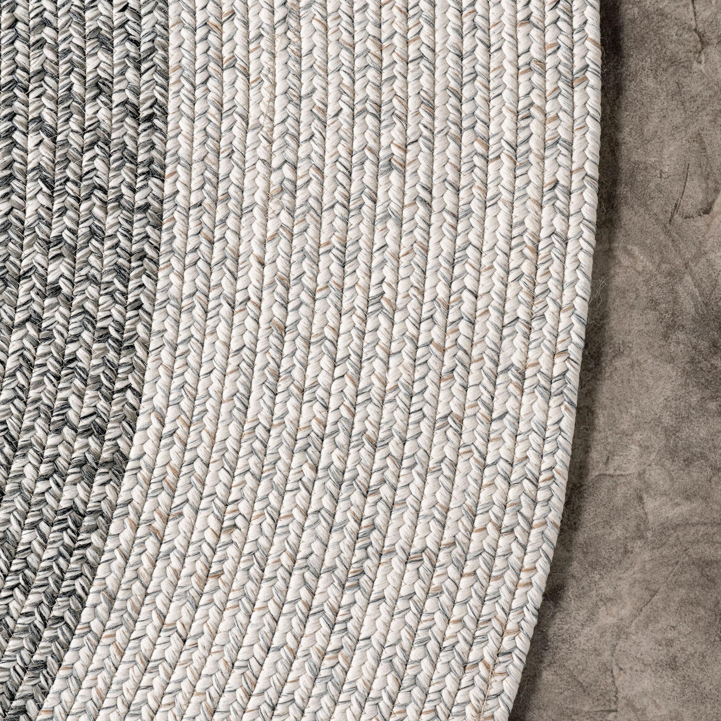 Braided Solid Border Indoor/Outdoor Rug | Grey – Rugs USA